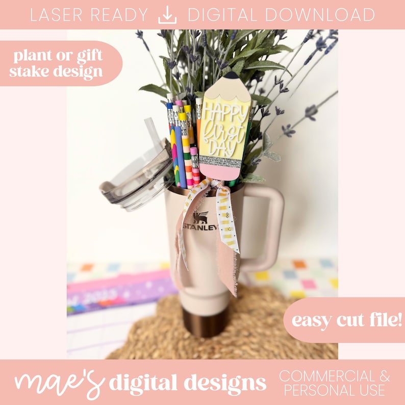 Fat Pencil Plant Stake Laser File, Cute Fat Pencil SVG, Fat Pencil Gift ...