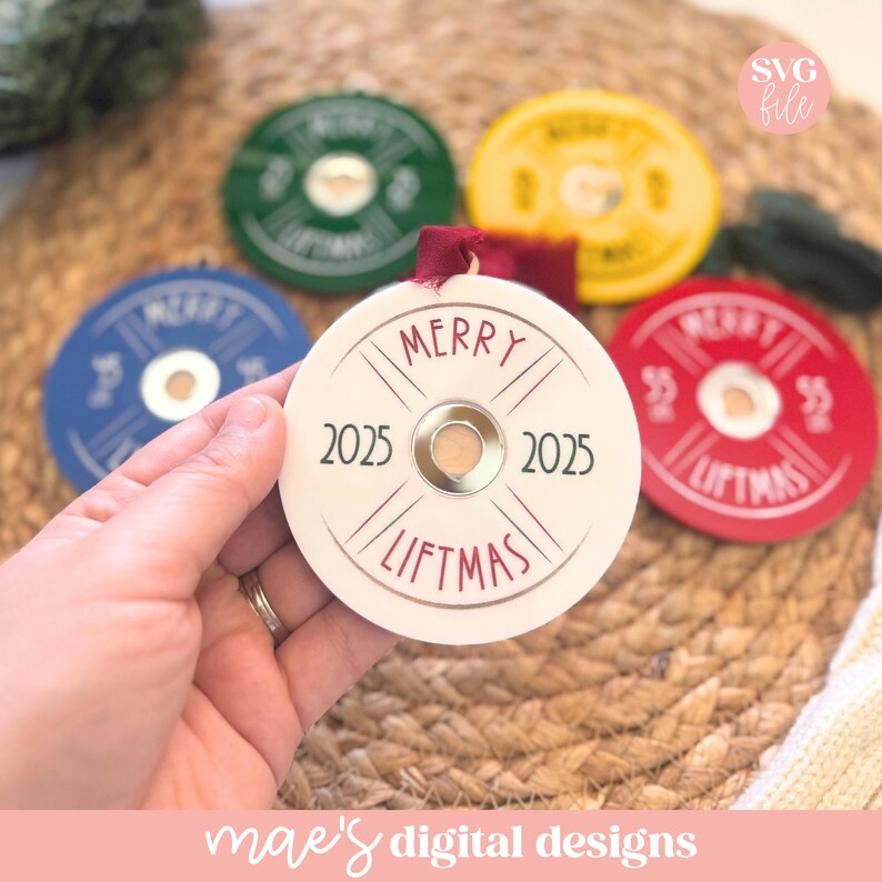 SVG Merry Liftmas Ornament, Merry Liftmas Ornament Laser File ...