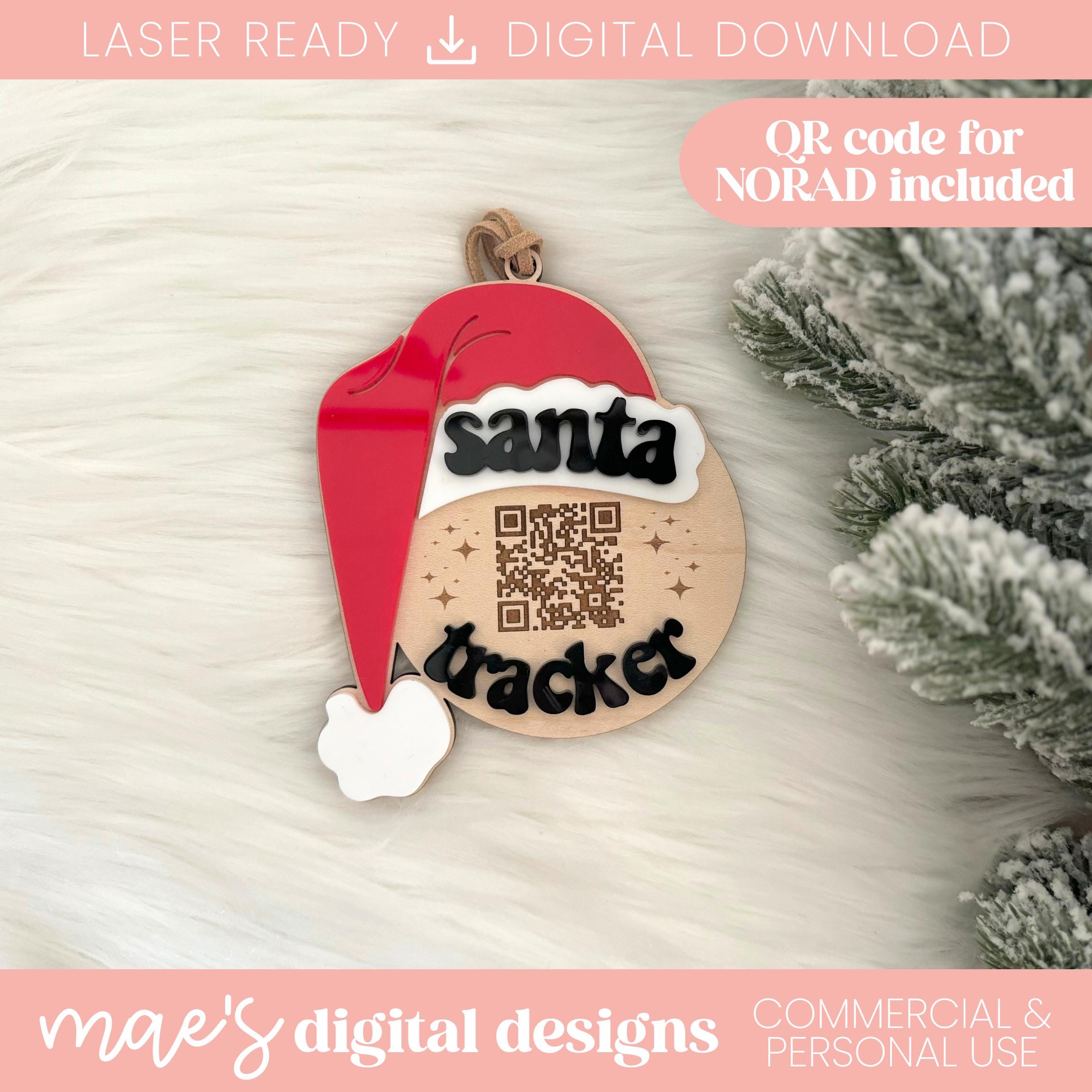 SVG Santa Tracker Ornament, Kids Christmas Ornament Laser File, Cute ...