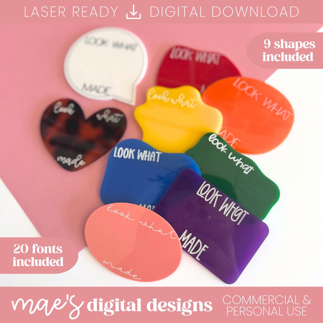 Look What I Made Magnet Bundle SVG, Look What I Made Laser File, Child ...