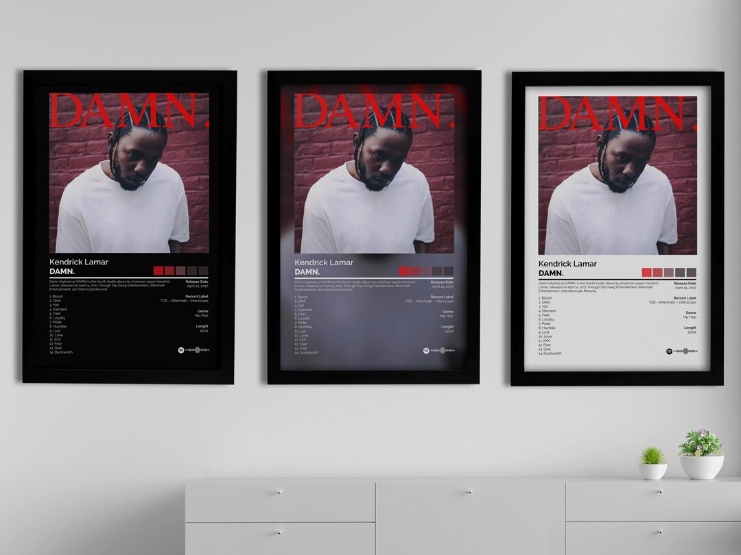 Kendrick Lamar - DAMN. - Album Poster - Hip Hop Wall -personalized ...