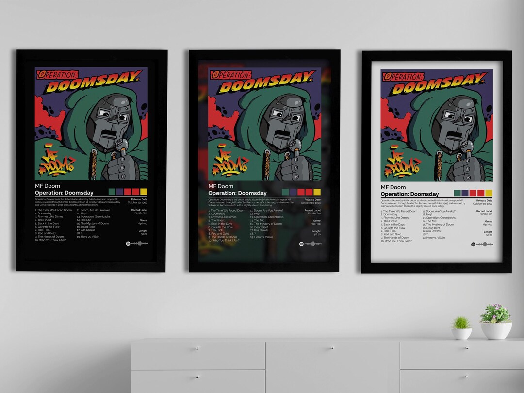 MF Doom - Operation Doomsday - Album Poster, Hip Hop Wall -personalized ...