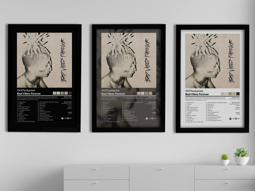 Xxxtentacion - Bad Vibes Forever - Album Poster - Hip Hop Wall ...