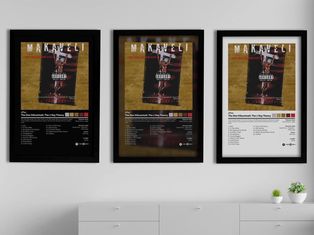 2pac Album Poster - Hip Hop Wall Art - Personalized Album Cover - the ...