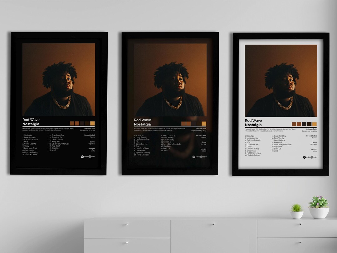 Rod Wave - Nostalgia - Album Poster - Hip Hop Wall - Personalized Album ...