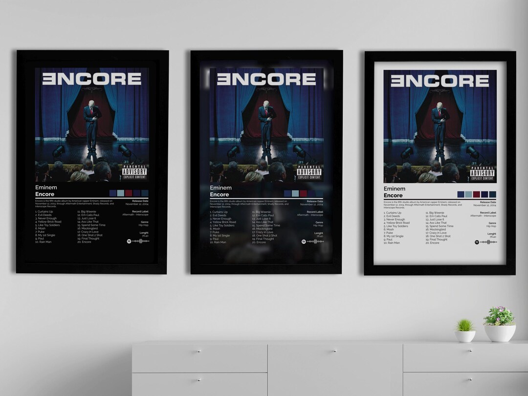 Eminem - Encore - Album Poster - Hip Hop Wall - Personalized Album ...