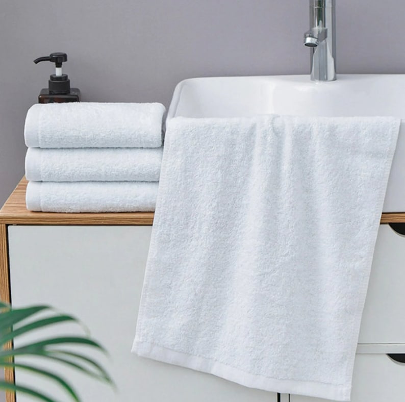 White Hand Towels, 100% Cotton Hand Towels, Bathroom Elegance From ...
