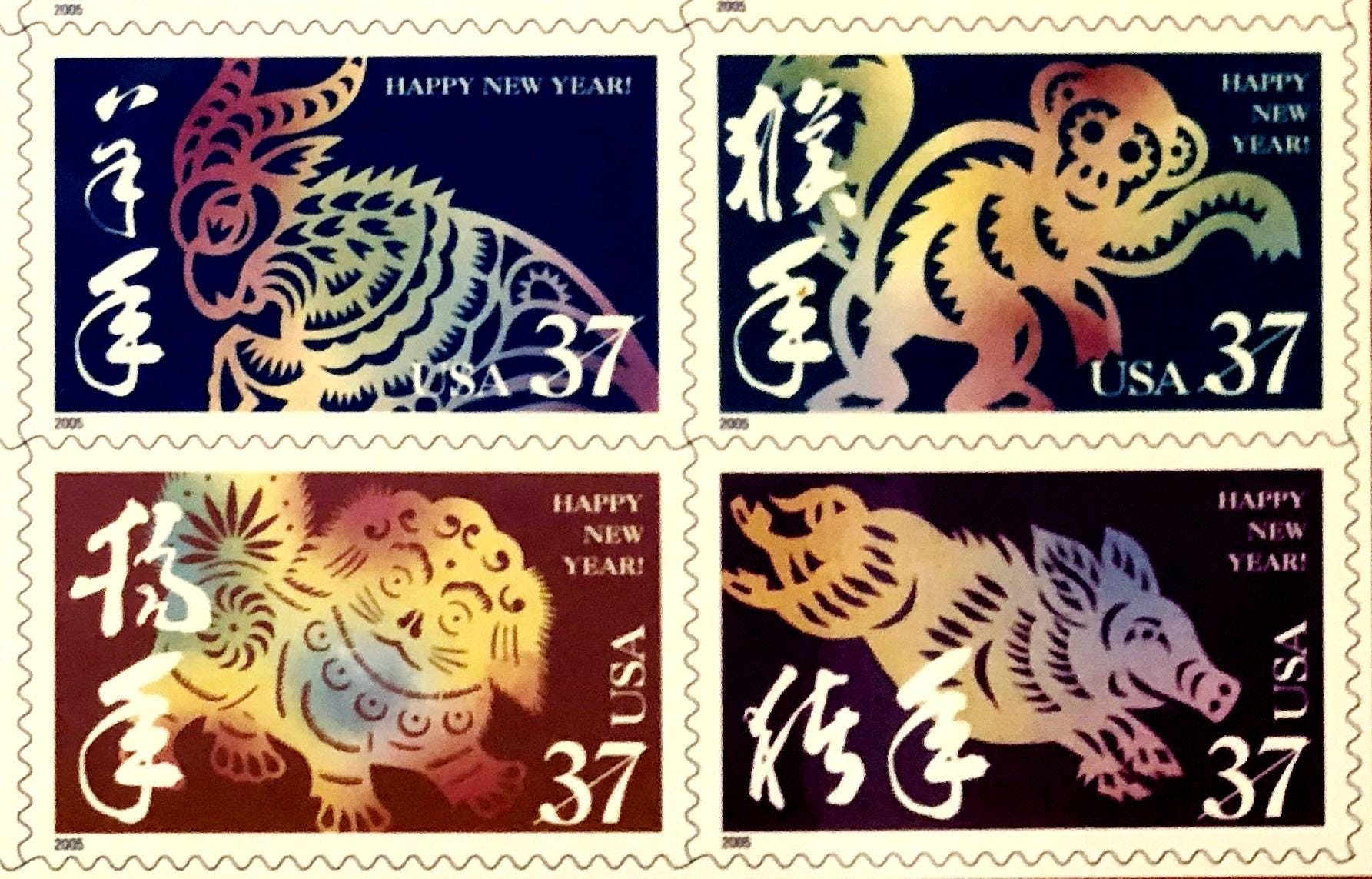 USPS Chinese New Year Stamps for the 2005 Lunar New Year of the Ox - Etsy