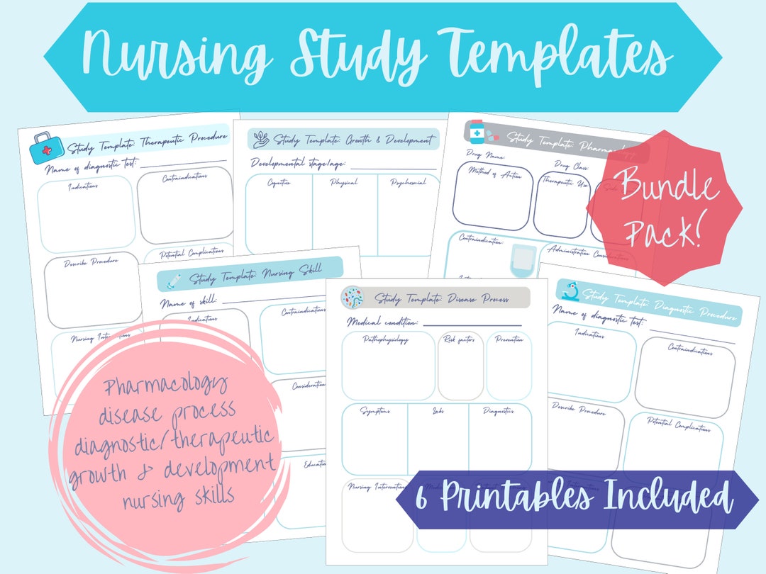 Nursing Student Study Templates - Pharmacology, Disease Process ...