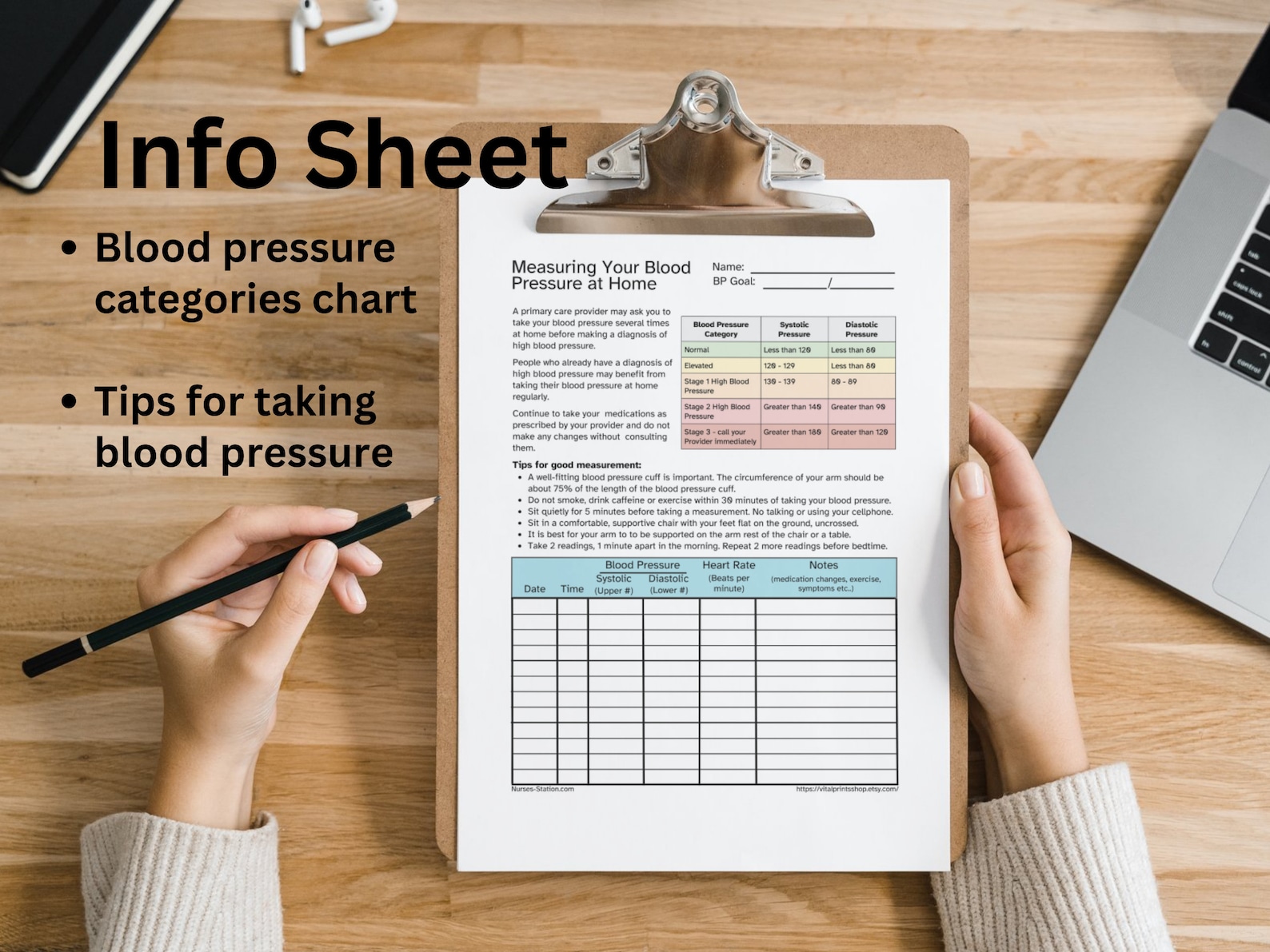 Blood Pressure Log Printable Download / Medical Log Book / Daily Blood ...