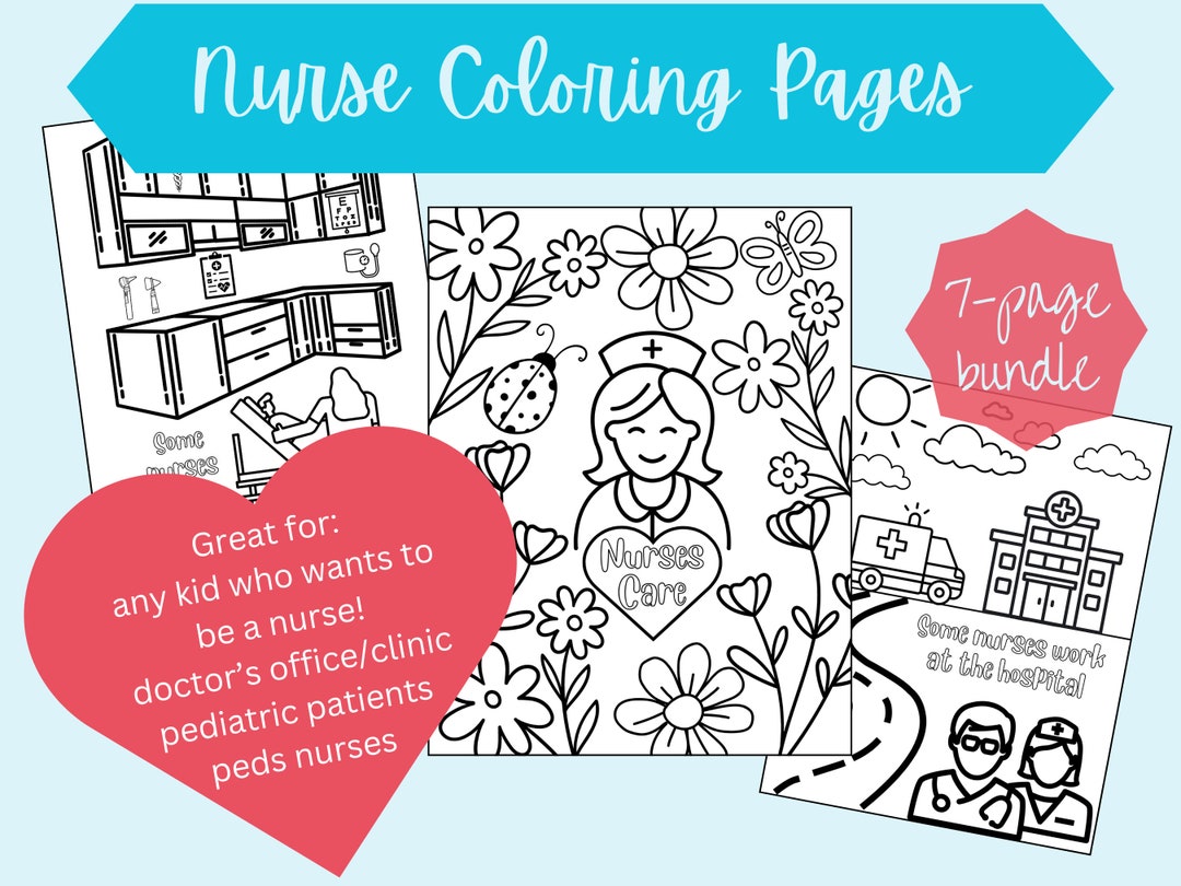 Coloring Pages - Nurses Care - Etsy