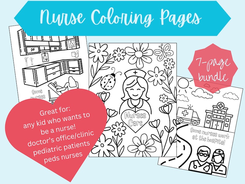 Coloring Pages - Nurses Care - Etsy