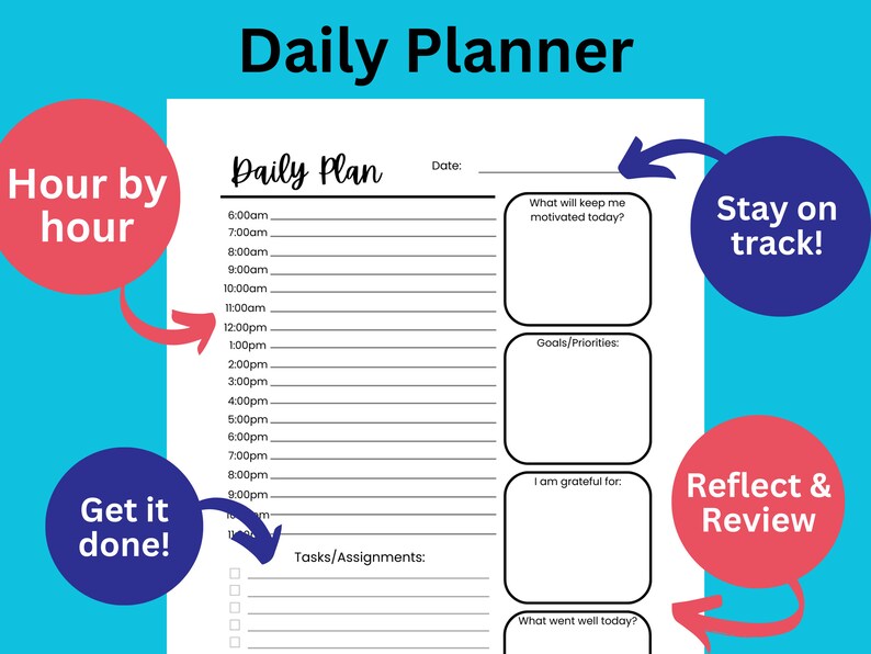 Printable Planner Pages, Daily Weekly Monthly Planner, Project Planner ...