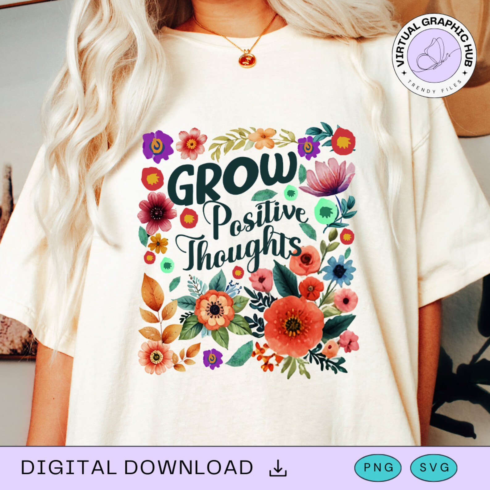 Grow Positive Thoughts Png, Flowers Bundle Png, Mental Health Png ...