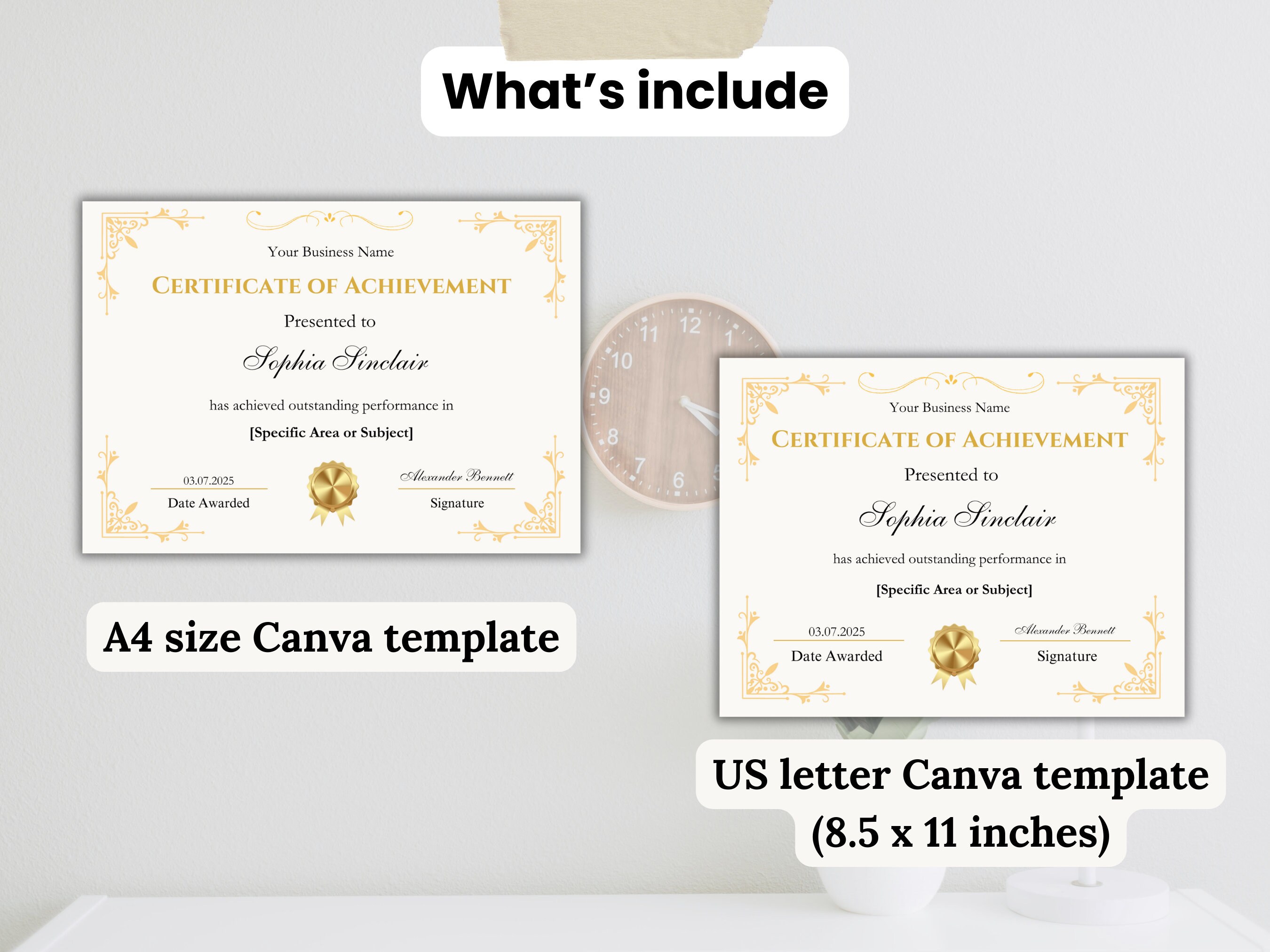 Certificate of Achievement, Outstanding Achievement Award, Editable ...