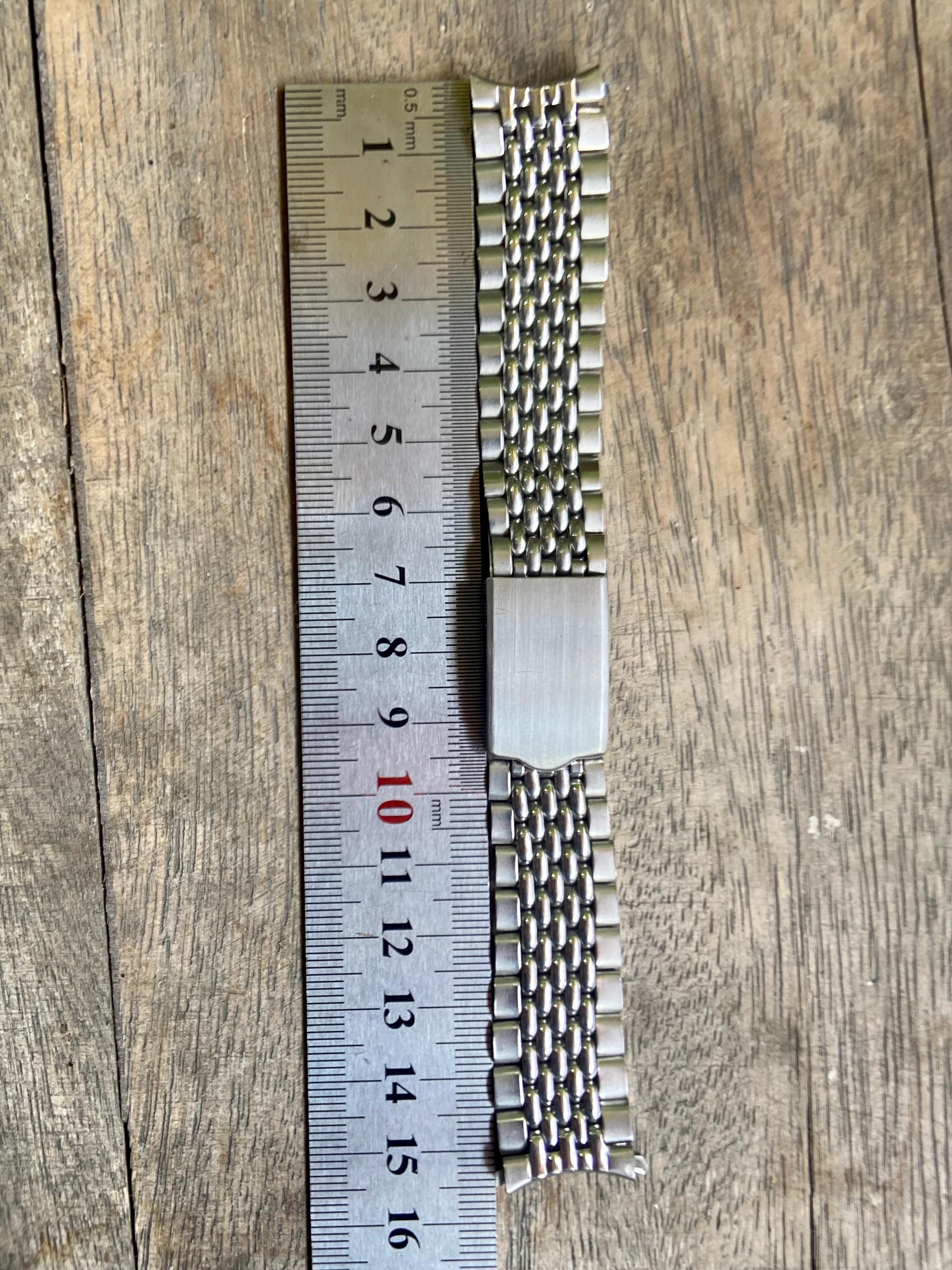 Vintage 18mm Beads of Rice Watch Bracelet Strap Stainless Steel - Etsy