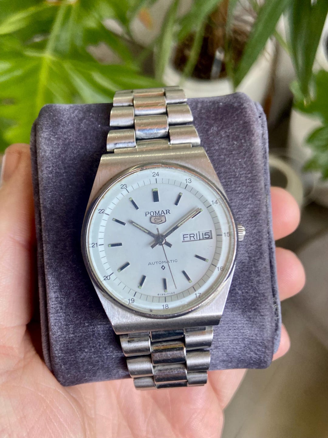 Pomar Railway Time Vintage Men's Automatic Watch White Dial Ref. 8118 ...