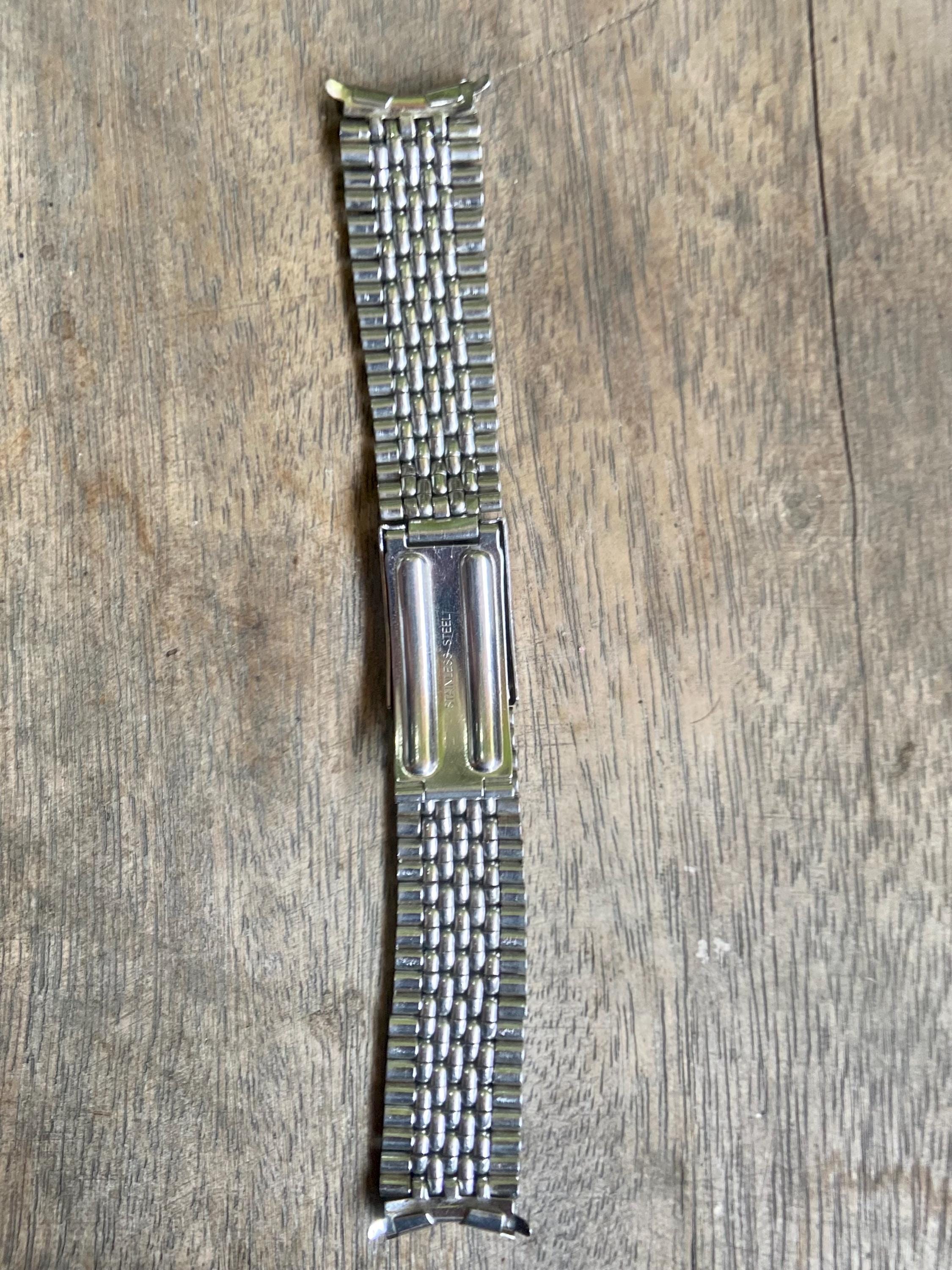 Vintage 18mm Beads of Rice Watch Bracelet Strap Stainless Steel - Etsy