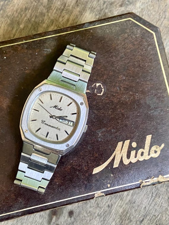 Rare Mido Commander 8016 square “Nautilus” Swiss made… - Gem