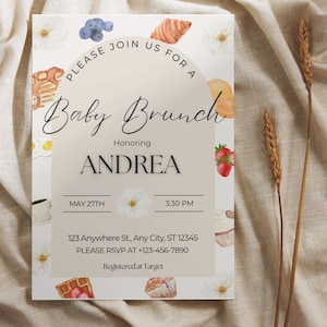 Baby Brunch Baby Shower Invitation Template Editable Canva Design - Etsy