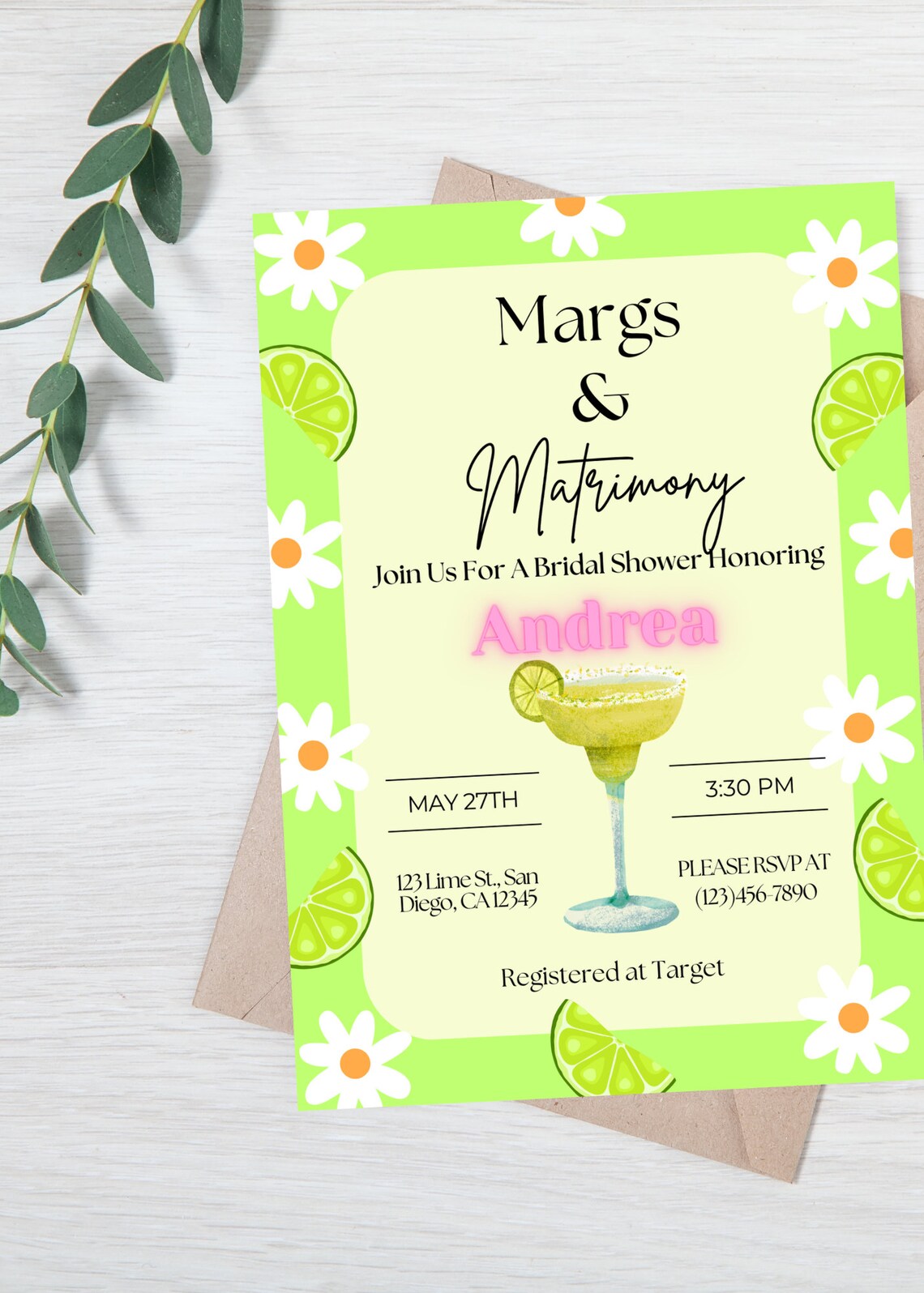 Margs & Matrimony Bridal Shower Invitation: Editable Canva Template ...