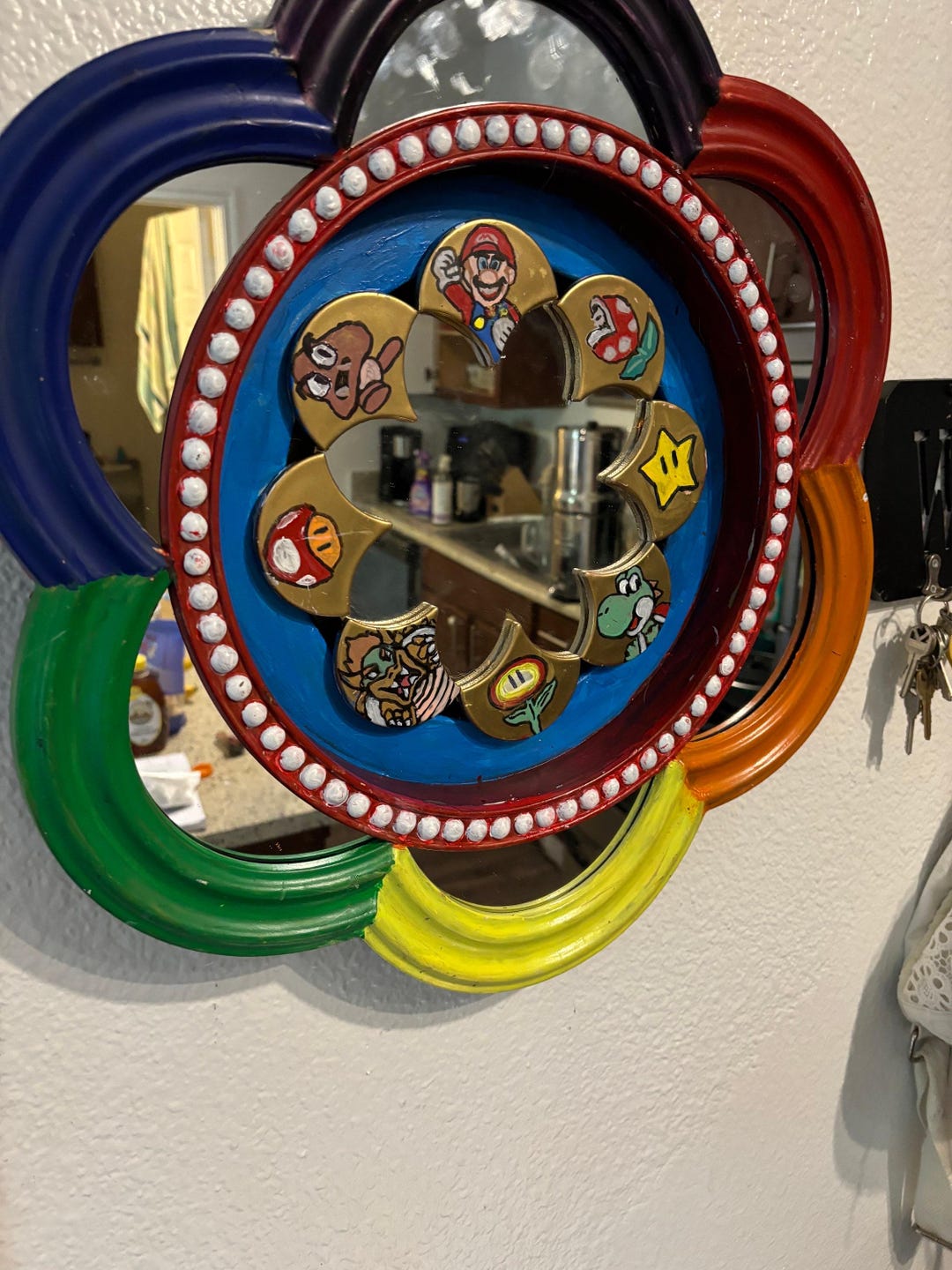 Hand Painted Mario Bros Mirror Custom Designed. Fun for a Mario Fan! - Etsy
