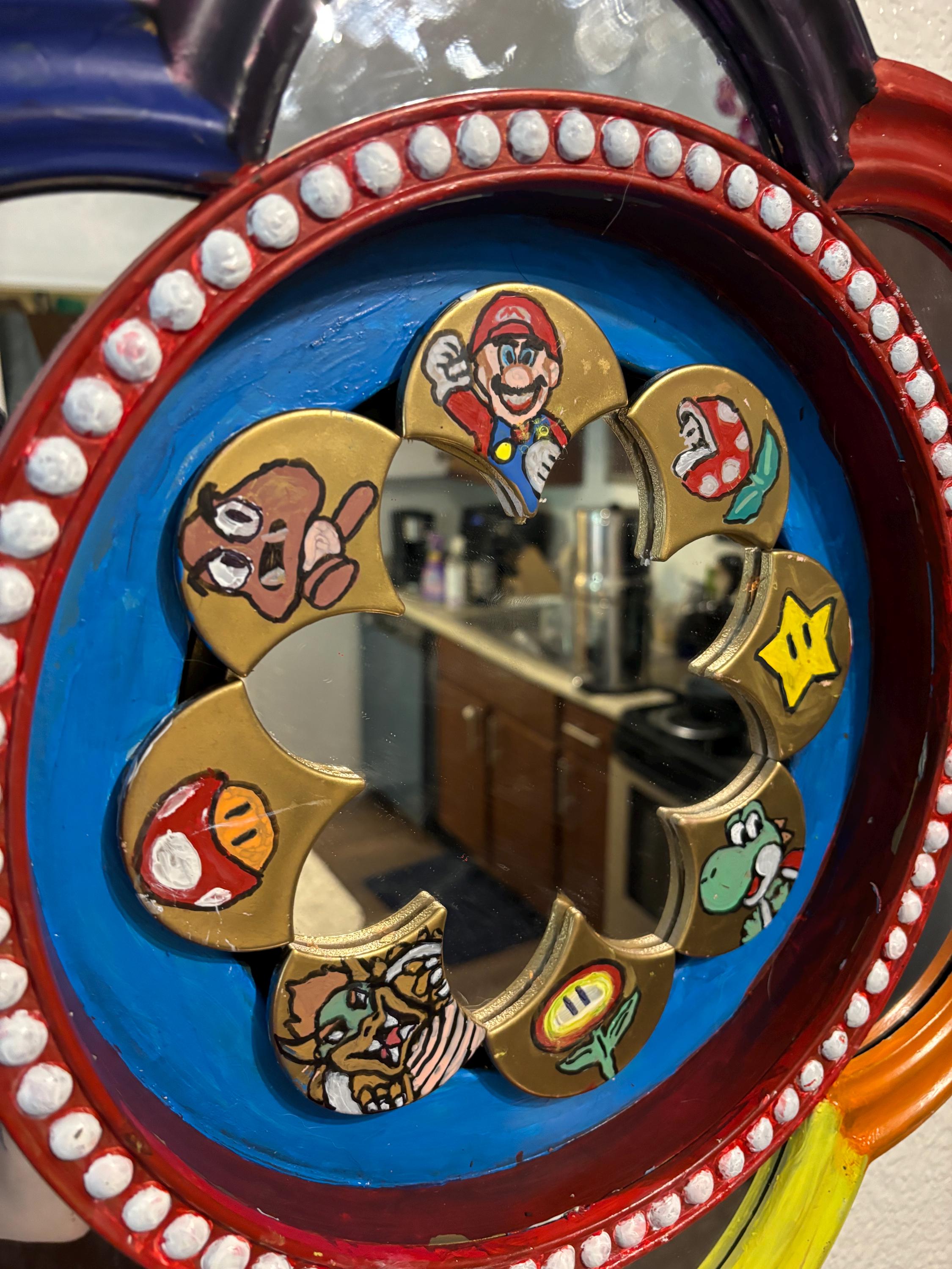 Hand Painted Mario Bros Mirror Custom Designed. Fun for a Mario Fan! - Etsy