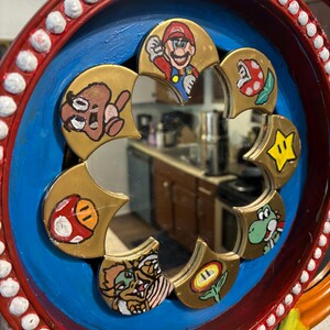 Hand Painted Mario Bros Mirror Custom Designed. Fun for a Mario Fan! - Etsy