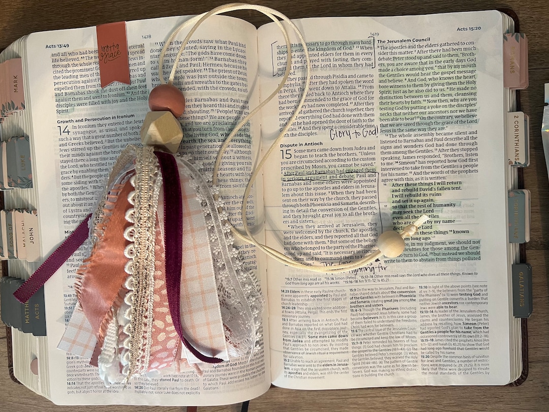 Pink Boho Bible Tassel Bookmark - Etsy