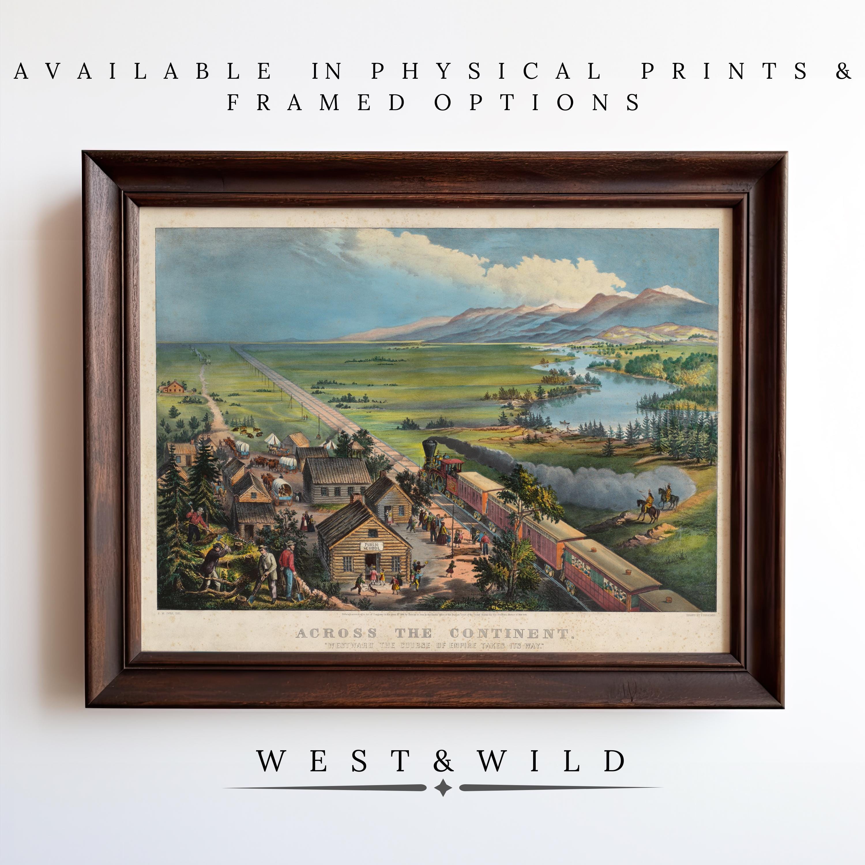 Across the Continent Lithograph Print, Vintage Style Currier and Ives ...