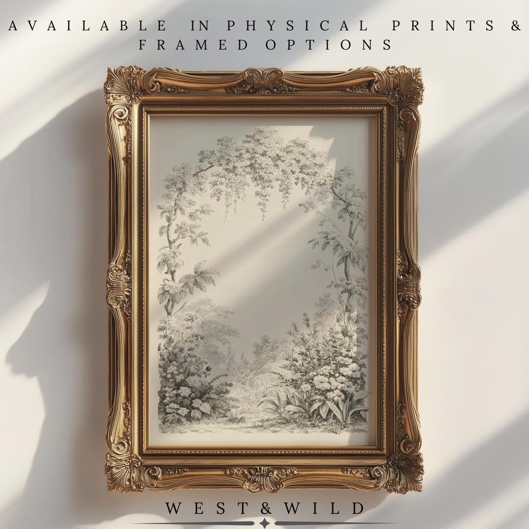 Flowering Vine Archway Wall Art Print - Framed Botanical Garden ...