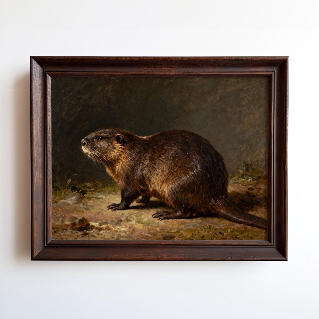 Beaver Art Print – Vintage Wildlife Wall Art, Rustic Nature Decor for ...