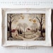 Folk Art Country Village Art Print - Primitive Cottage Landscape ...