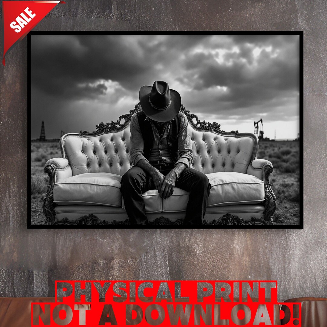 Western Art Walls, Western Art for Wall, Western Art Print Retro, Texas Oilfield Art, Cowboy ...