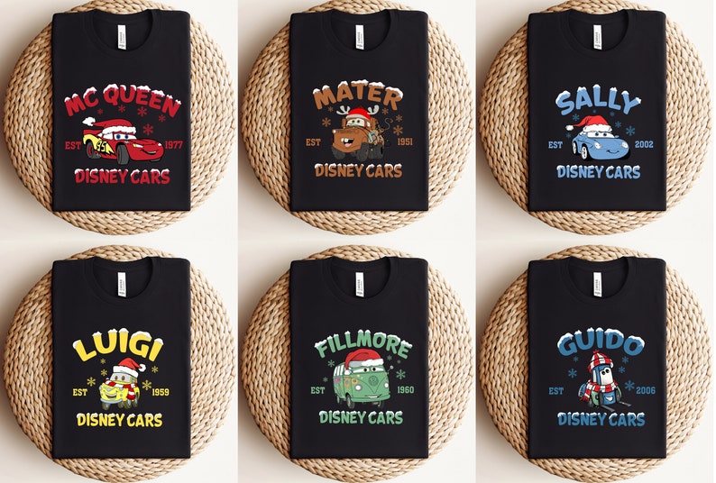 Cars Characters Christmas Shirt, Lightning Macqueen Mater Xmas ...