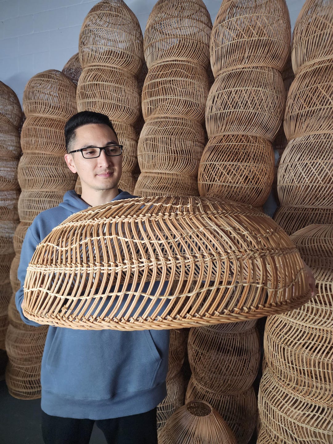 Flat Rattan Coastal Light, Rustic Lightshade, Boho-chic Light, Natural ...