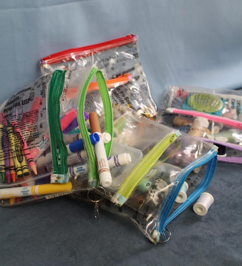 Large Double-zip Clear Repurposed Pouch - Etsy