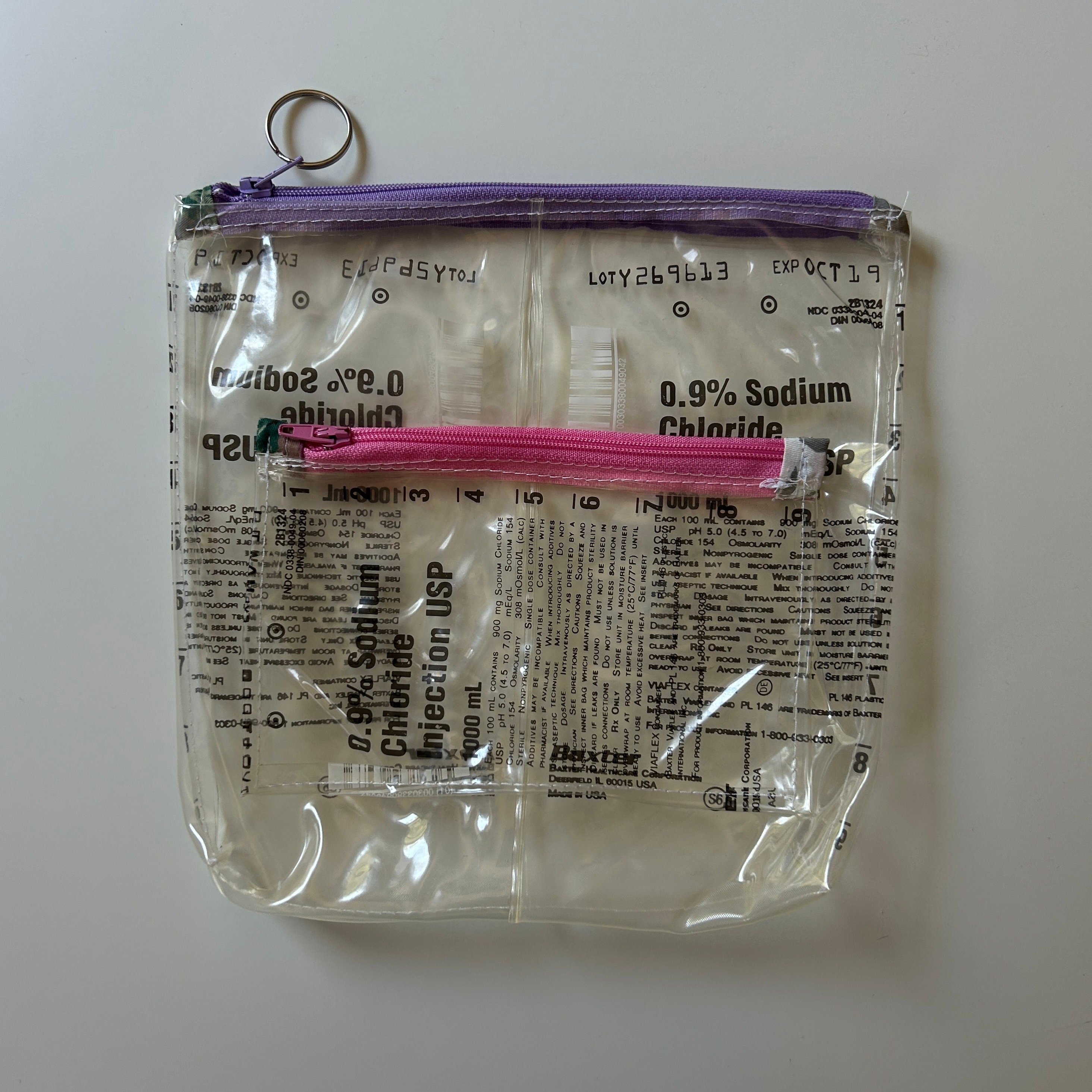 Large Double-zip Clear Repurposed Pouch - Etsy