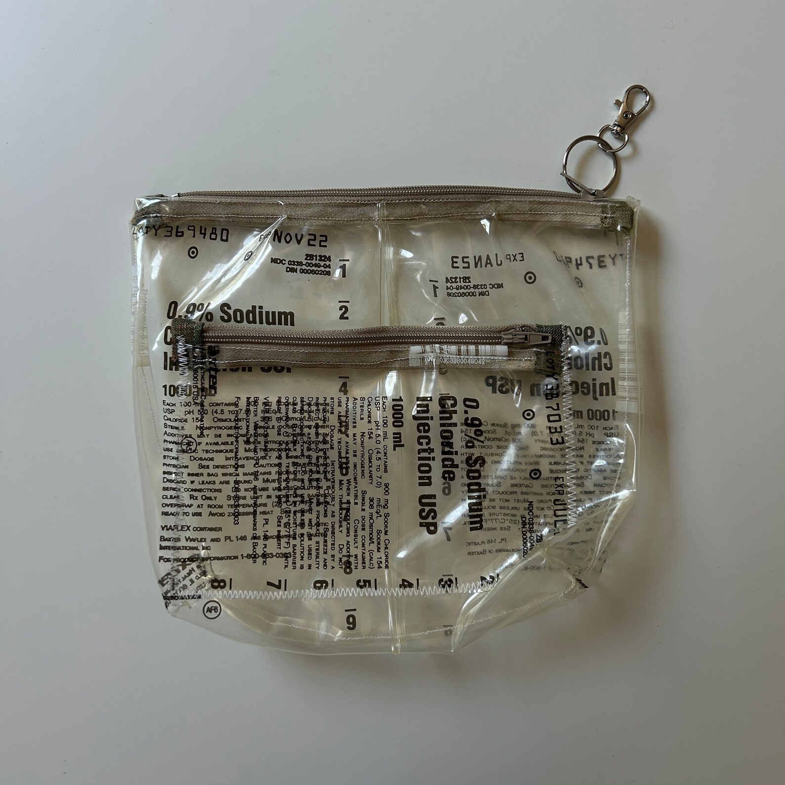 Large Double-zip Clear Repurposed Pouch - Etsy