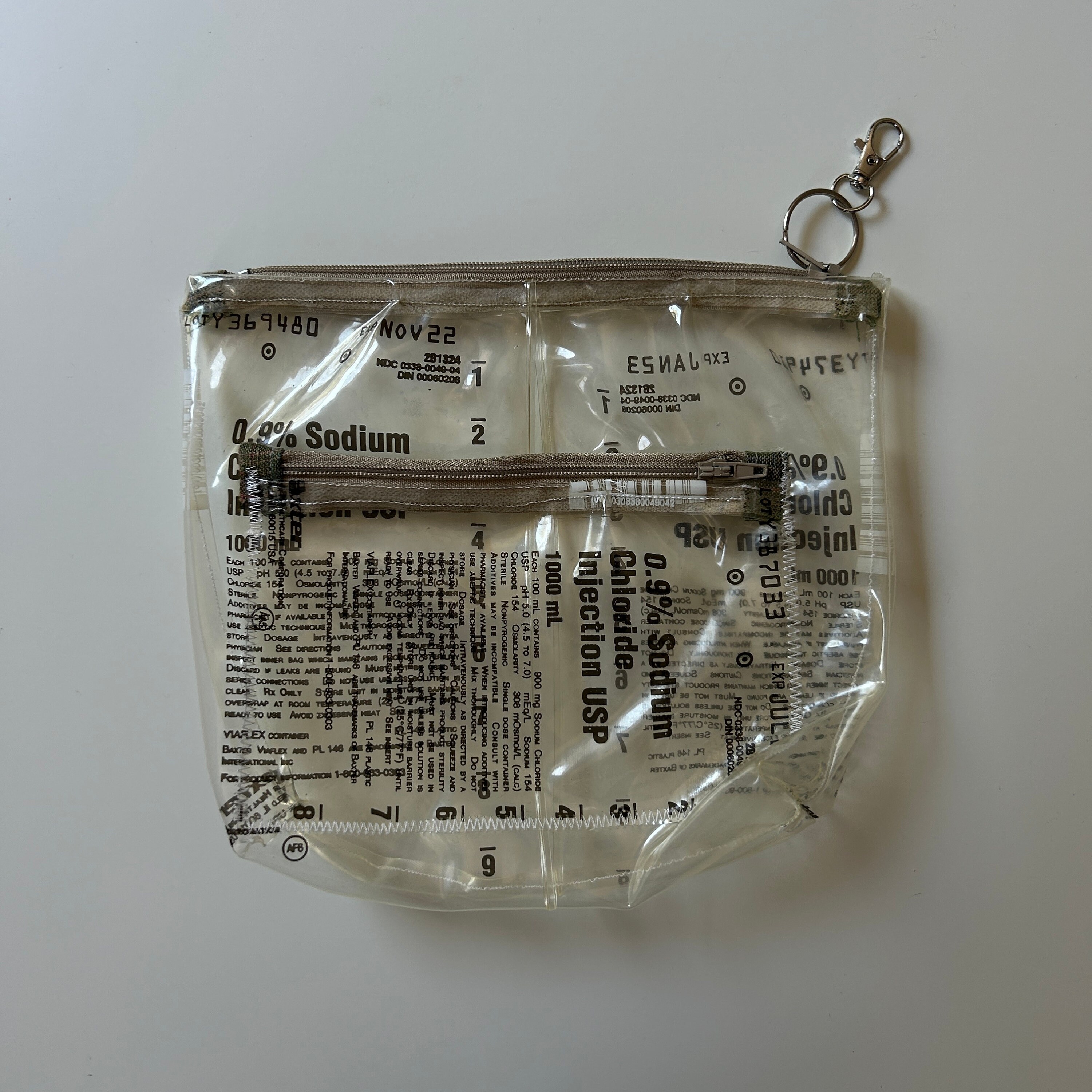 Large Double-zip Clear Repurposed Pouch - Etsy