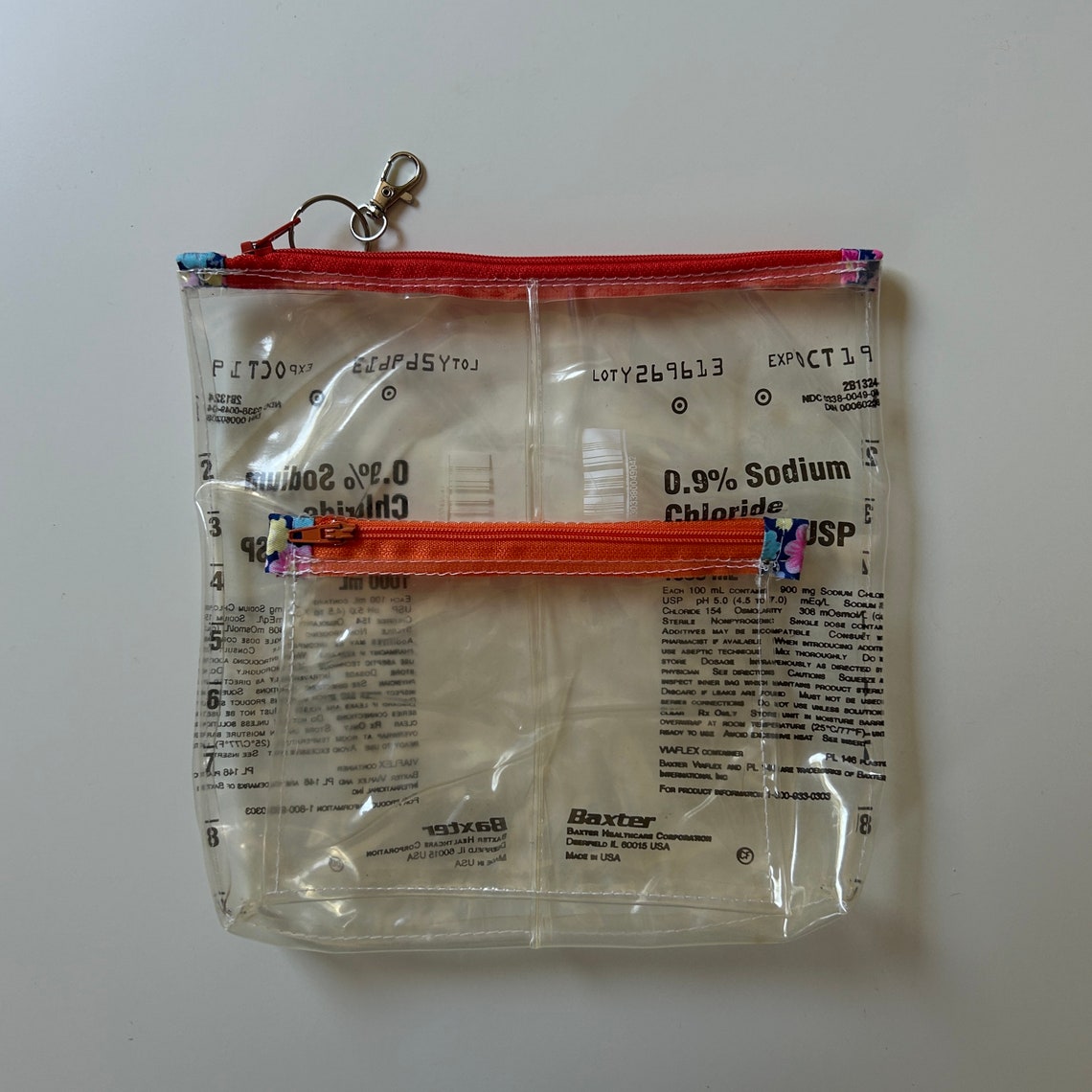 Large Double-zip Clear Repurposed Pouch - Etsy