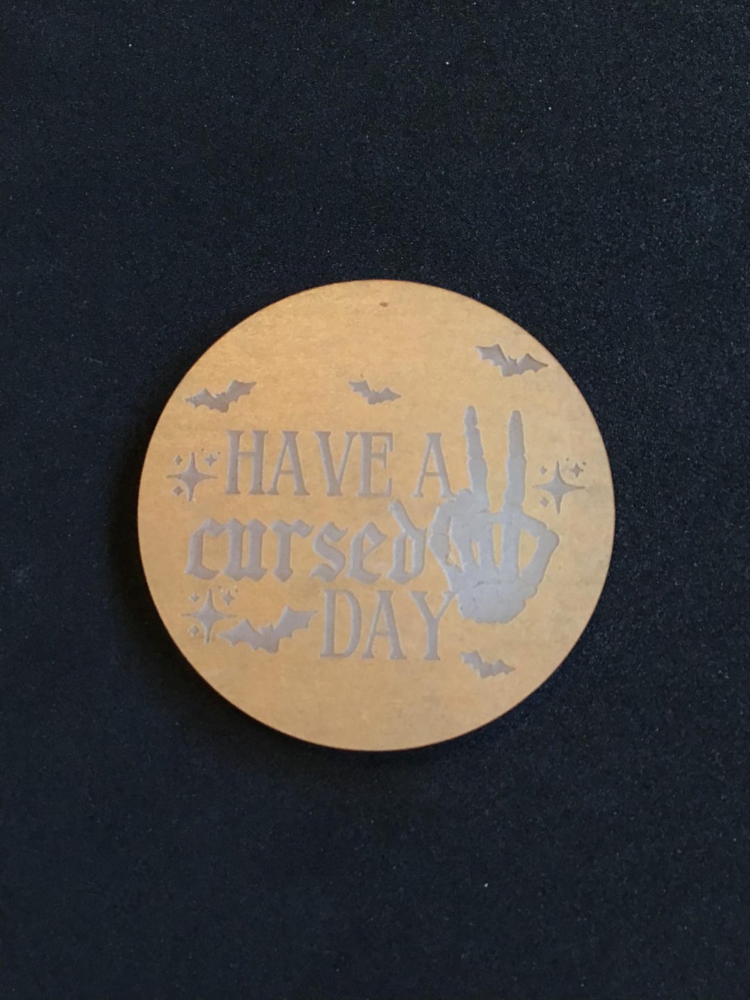 MOLD * Funny! Have a Cursed Day * Skeleton Hand * Bats * Silicone Mold ...