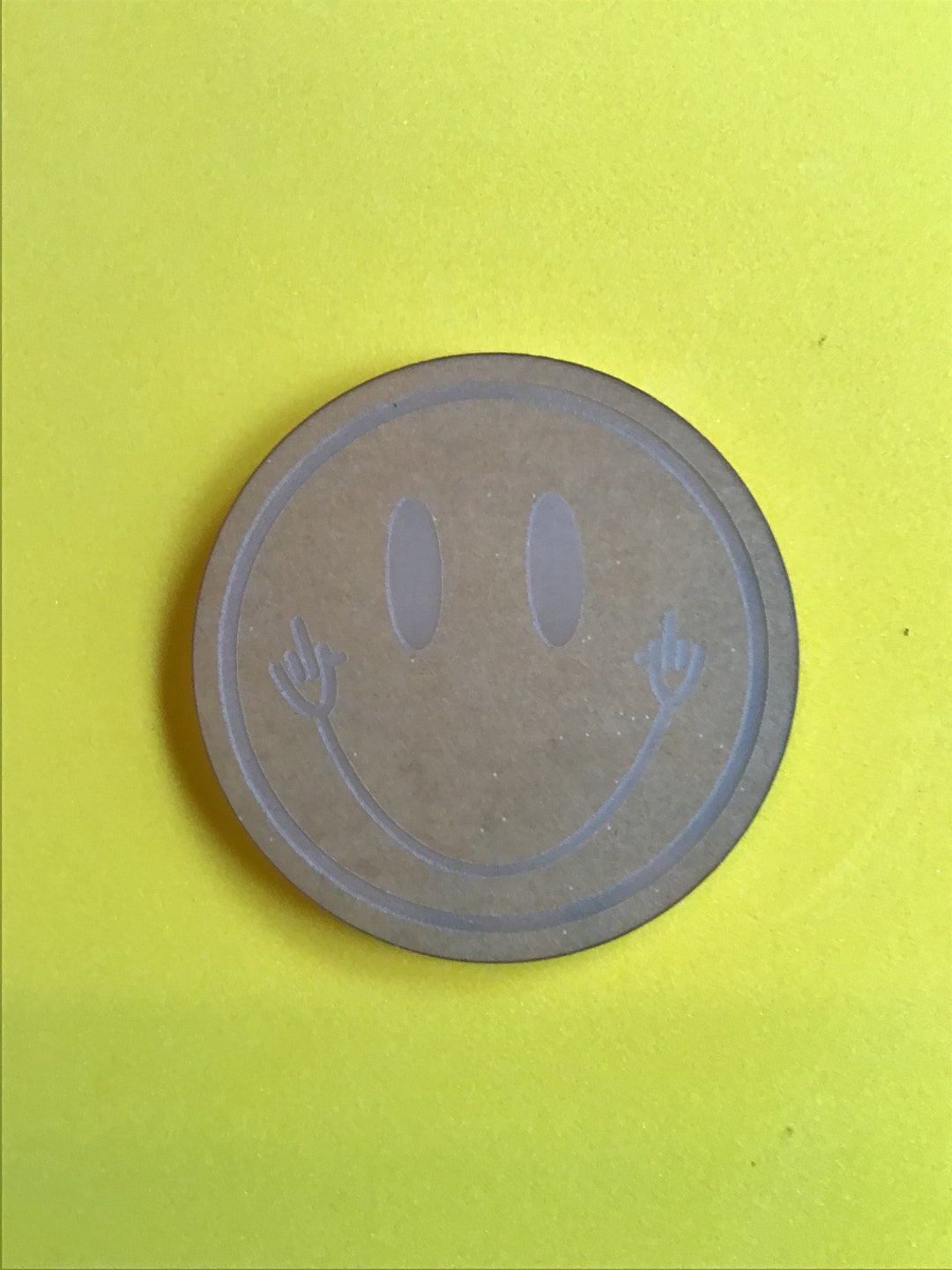 Smiley Face With Middle Finger Smile Phone Grip Keychain Coaster ...