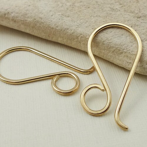 Flat Loop Hook Ear Wires Handmade Sterling Silver Oxidized - Etsy