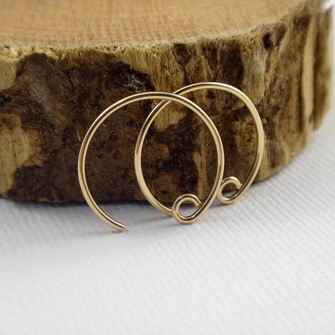 Earring Finding Gold Filled, Small Hoop Ear Wire for Charm, Handmade ...