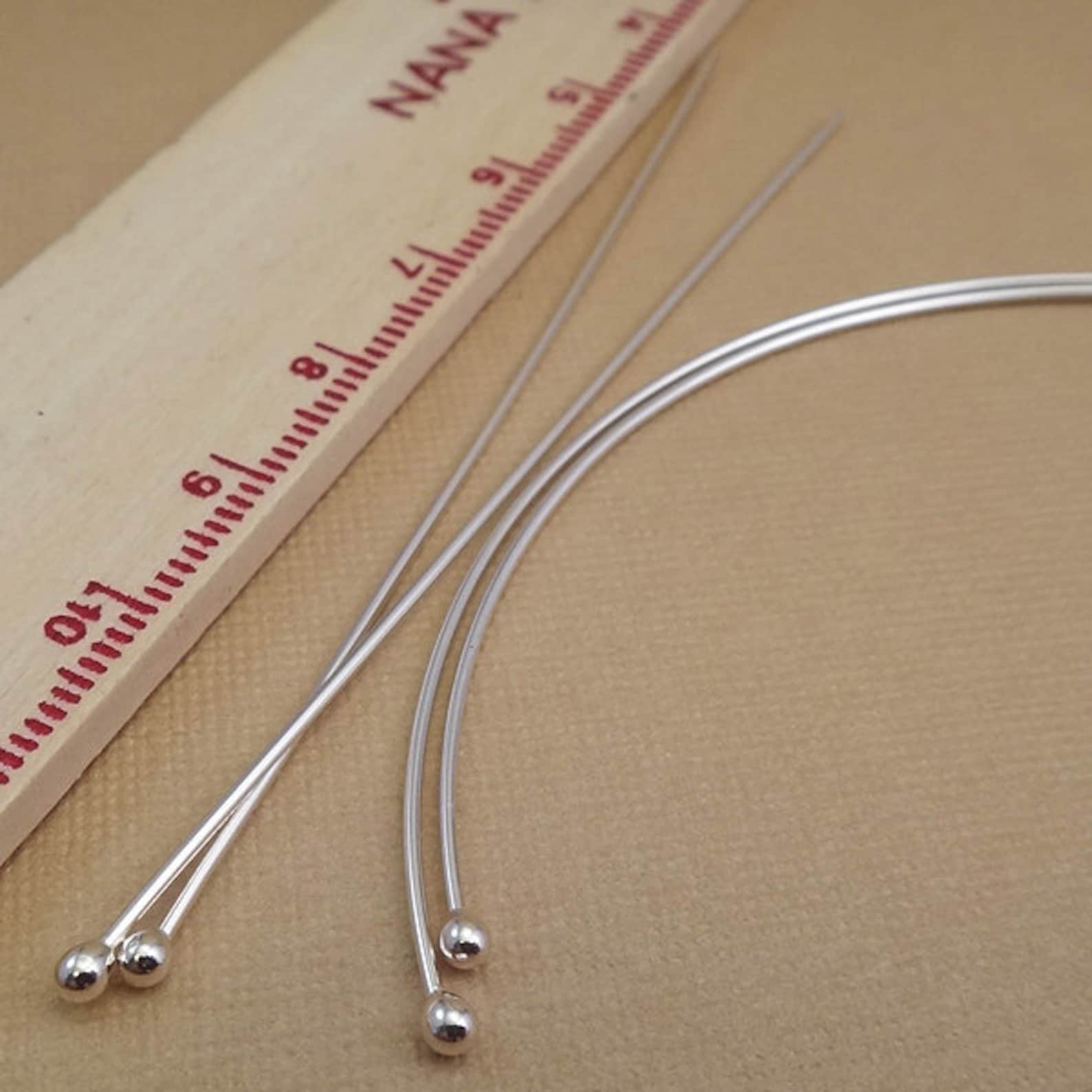 Handmade Earwires - Argentium 3" Stick Ear Wires - Ball Earring Hooks ...
