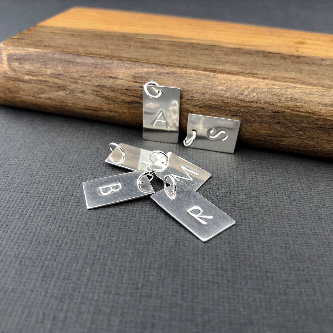 Add on Letter Charm Sterling Silver, Necklace Letter Charm, Add on Tag ...