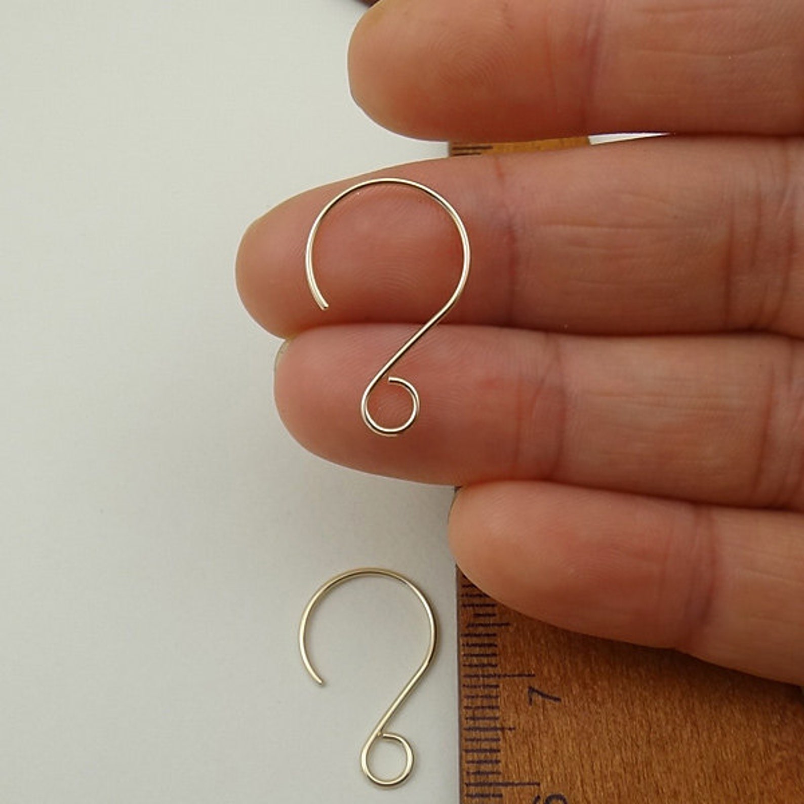 Rounded Ear Hooks Earring Components Gold Filled Ear Wires - Etsy