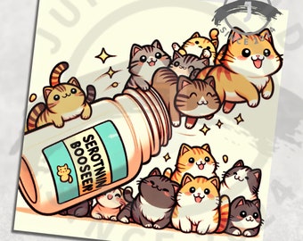Serotonin Booster Cat PNG File, Cat Mom Graphic Tshirt PNG File, Cat ...