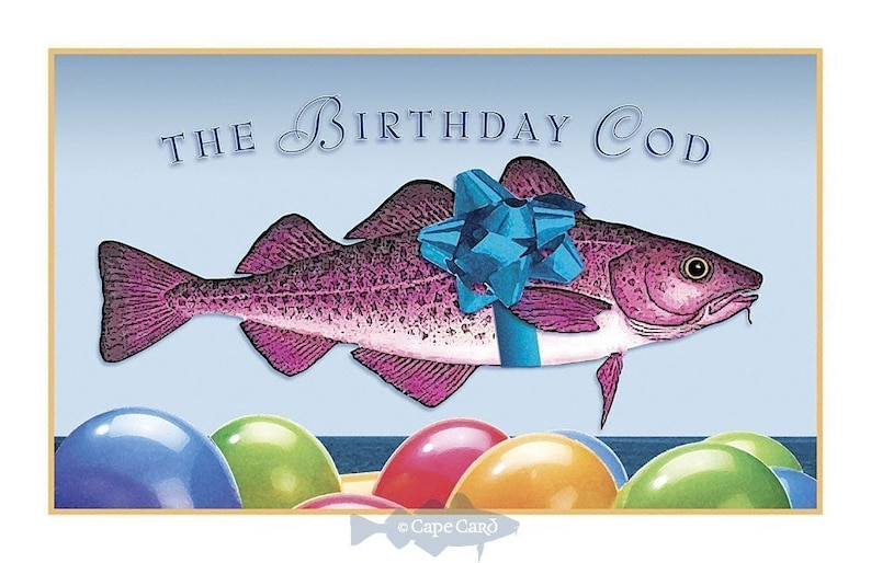 The Birthday Cod greeting cod | Etsy